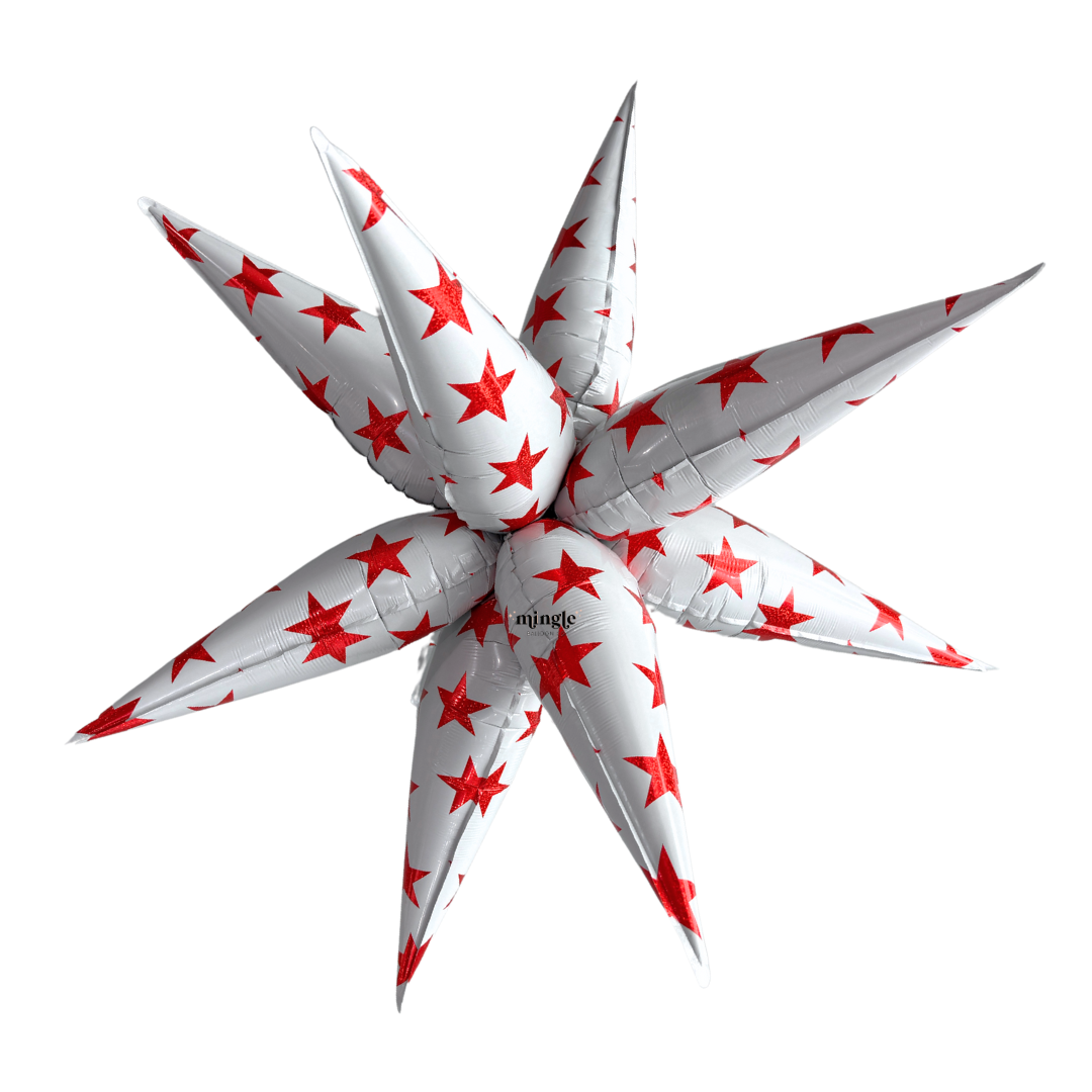 Spark: Red Sparkle Starburst – Mingle Balloon Co.