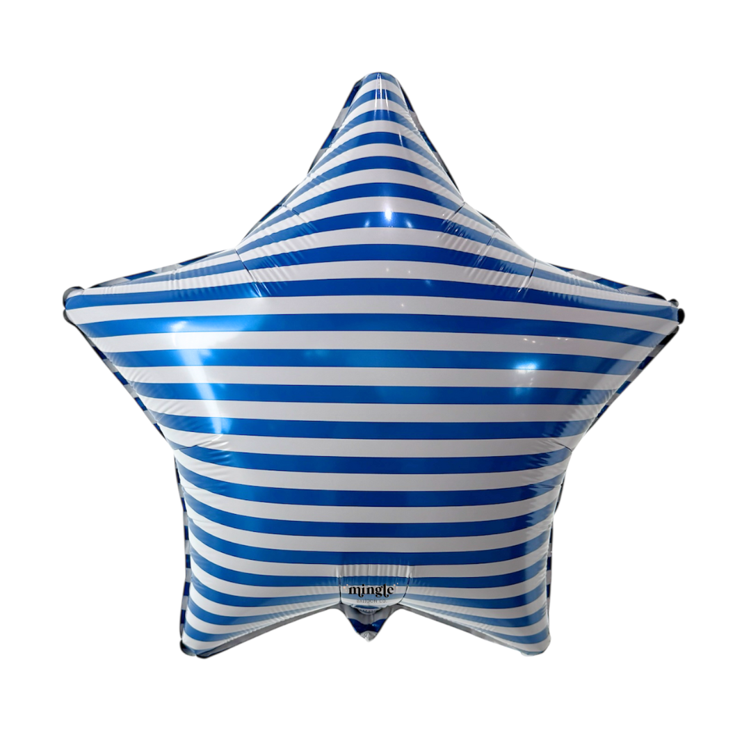 Spark: Blue Stripe Star – Mingle Balloon Co.