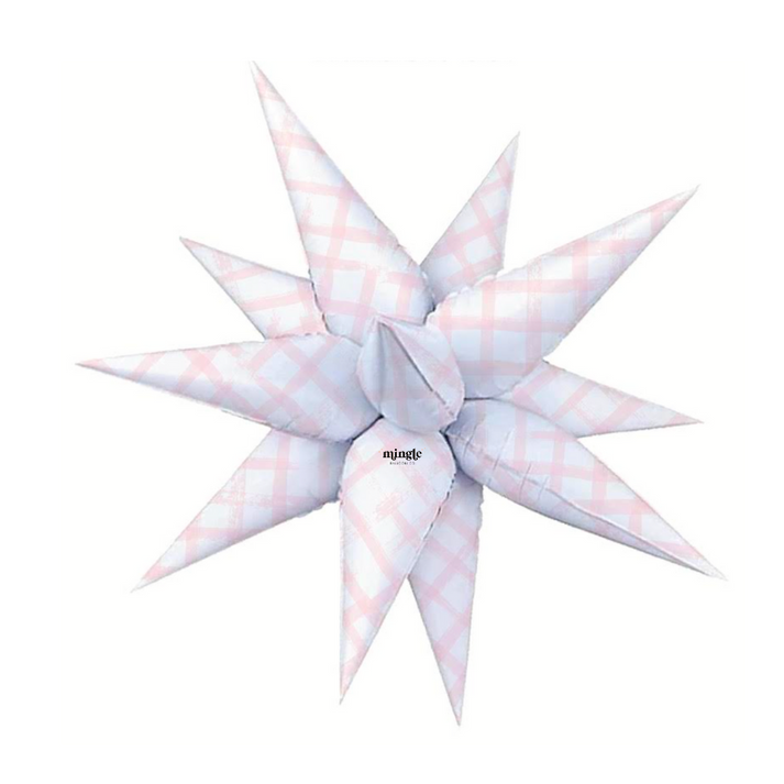 Rhinestone: Blush Pink Gingham Starburst – Mingle Balloon Co.